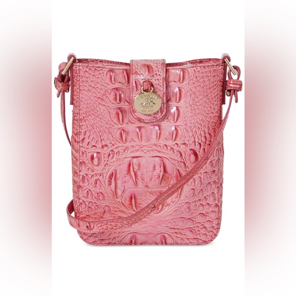 Brahmin | Bags | Brahmin Marley Crossbody Bag Pink Croc Leather ...